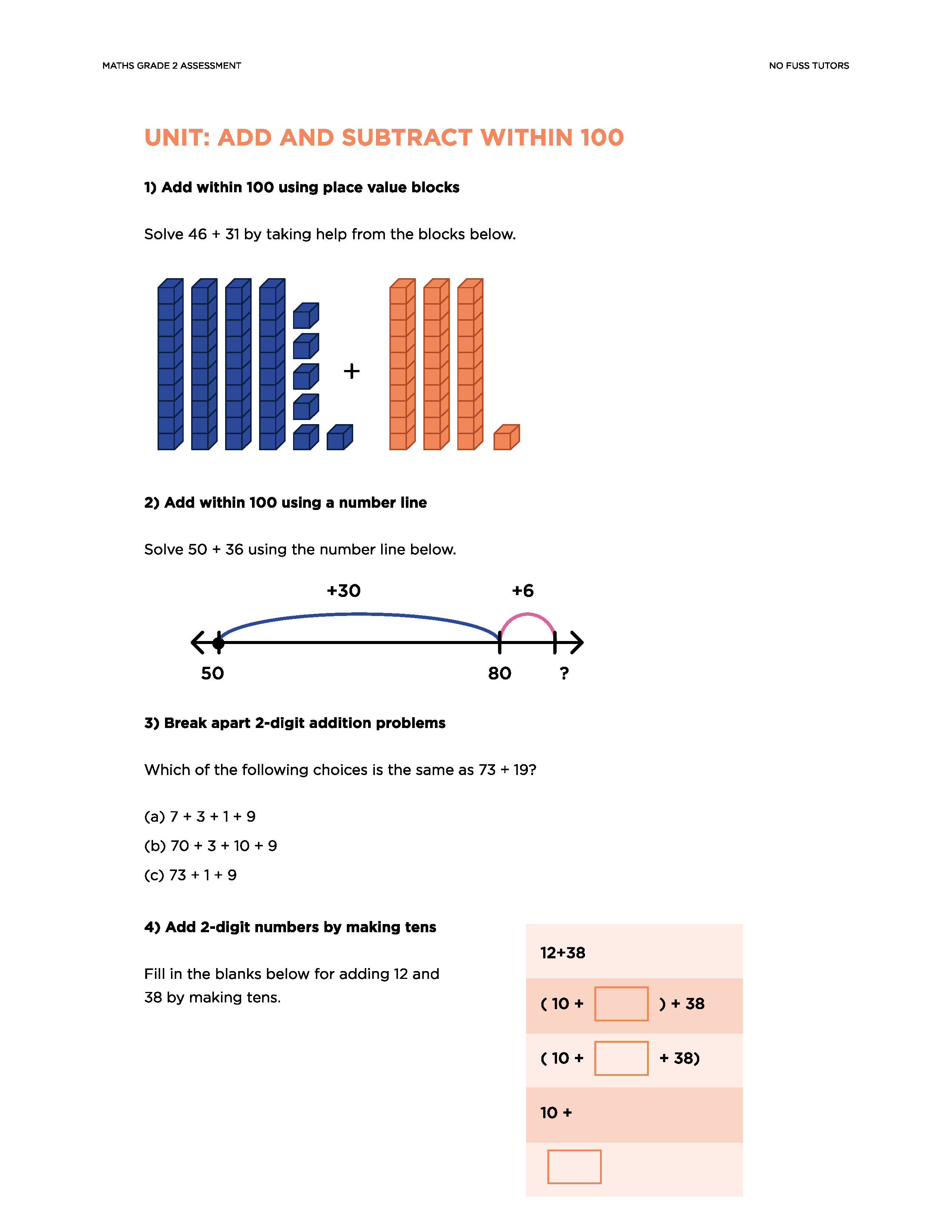 No Fuss Tutors - Worksheets and Assessments